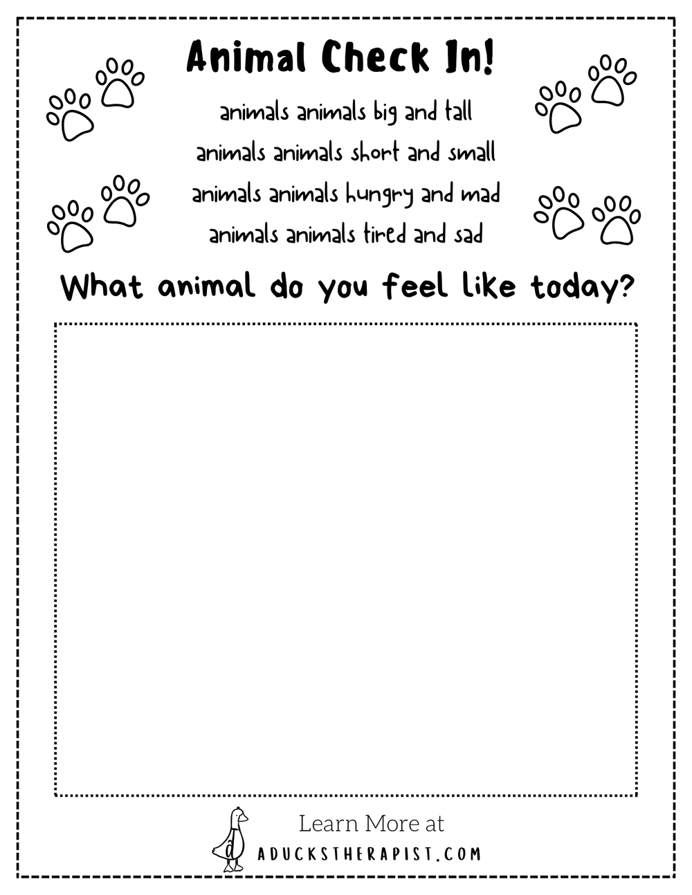 Check In pages! — A Ducks Therapist