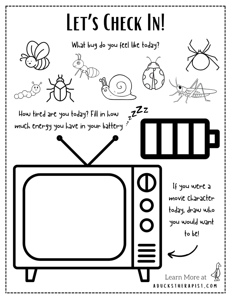 Kiddos worksheets — A Ducks Therapist