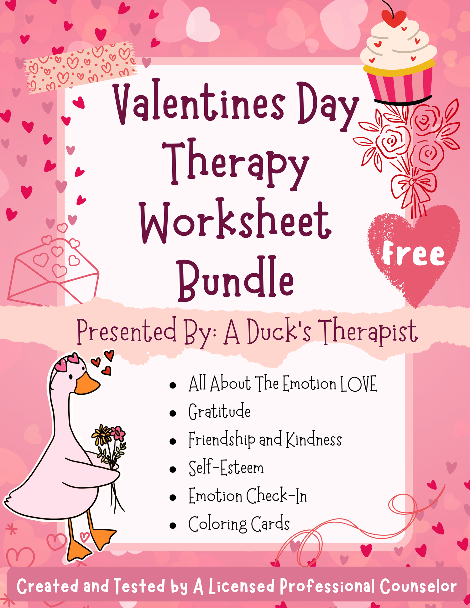Valentines Day Therapy Worksheets — A Duck's Therapist