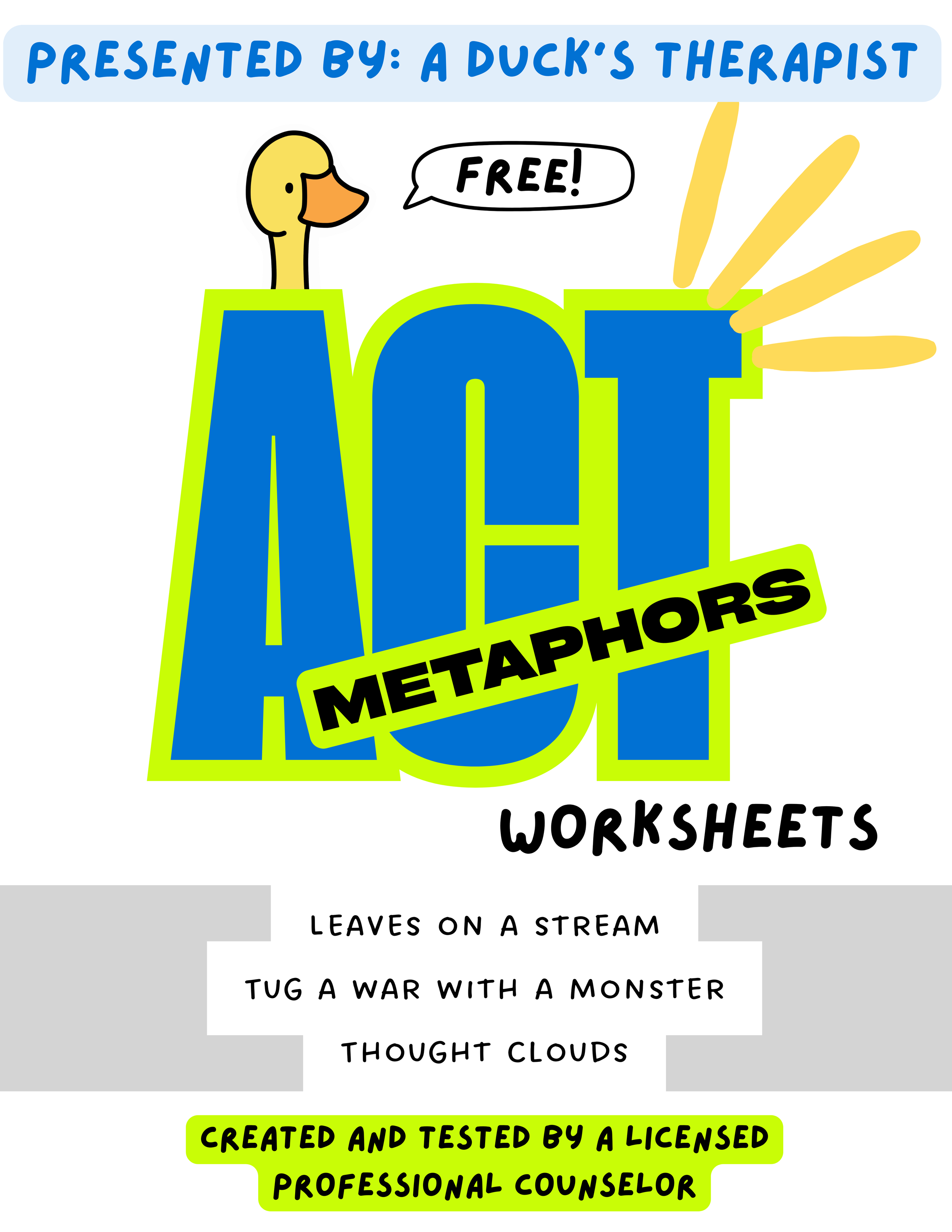 Acceptance and Commitment Therapy (ACT) Metaphors — A Ducks Therapist