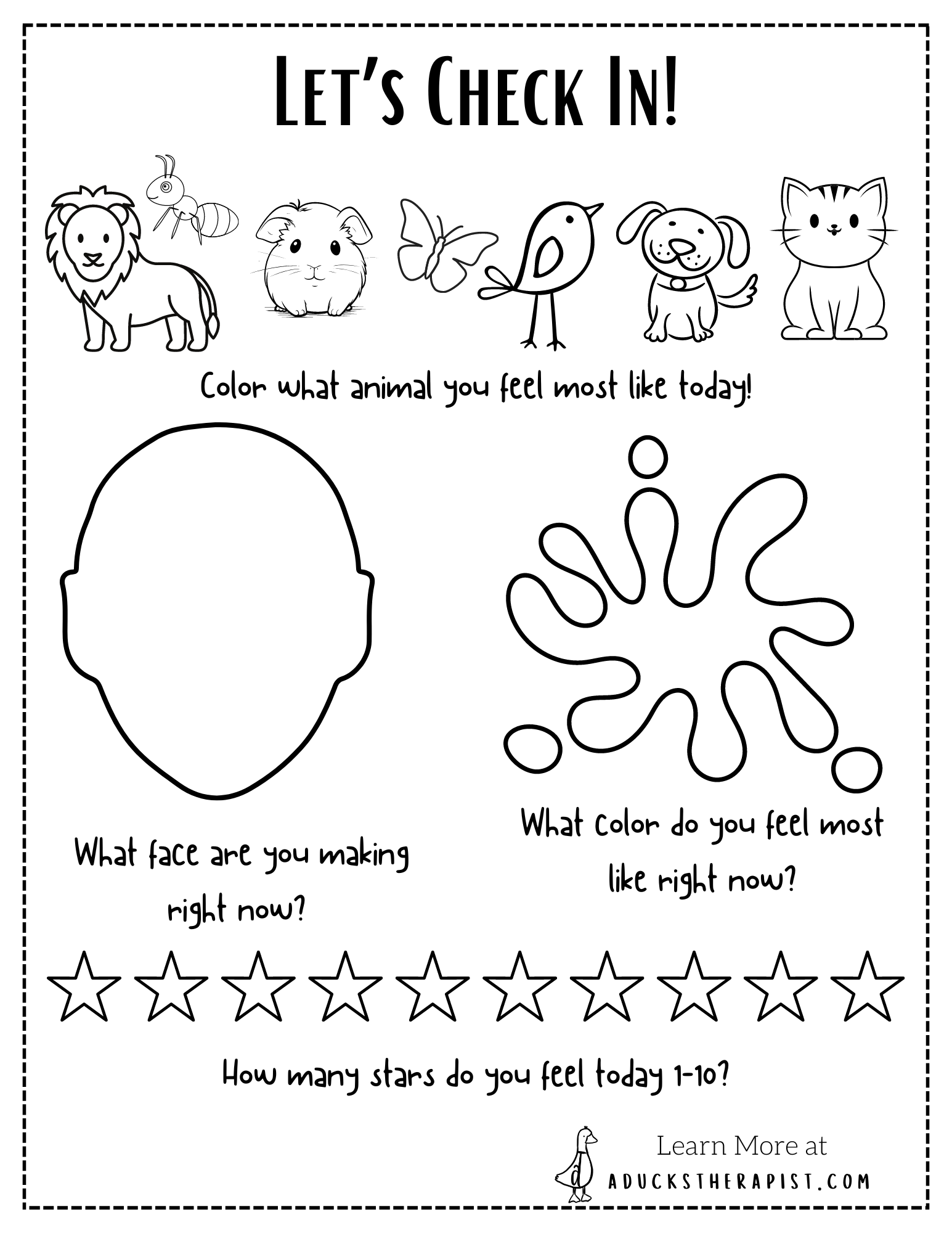 Check In pages! — A Ducks Therapist