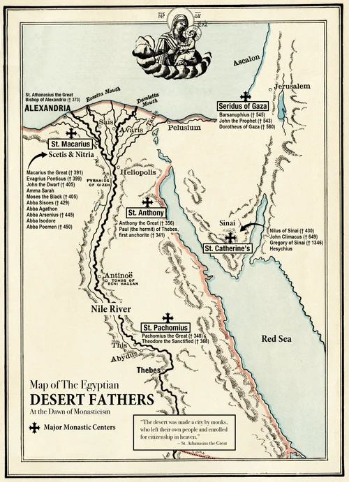 Map of the Desert Fathers of Egypt — BIG WHITE STAR