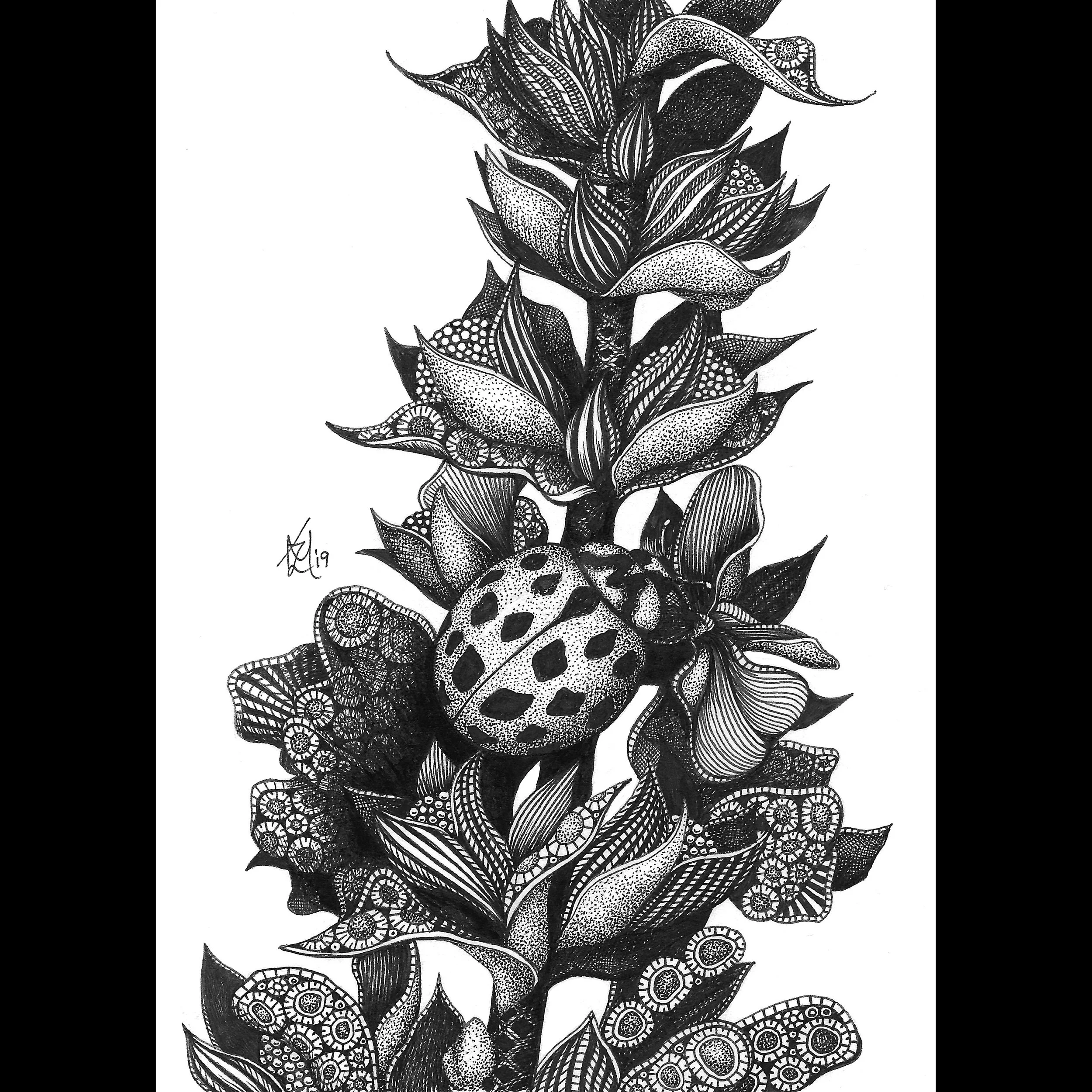 KRISTIN MOGER ART - Store- All work - Camouflage Ladybug and Flowers ...