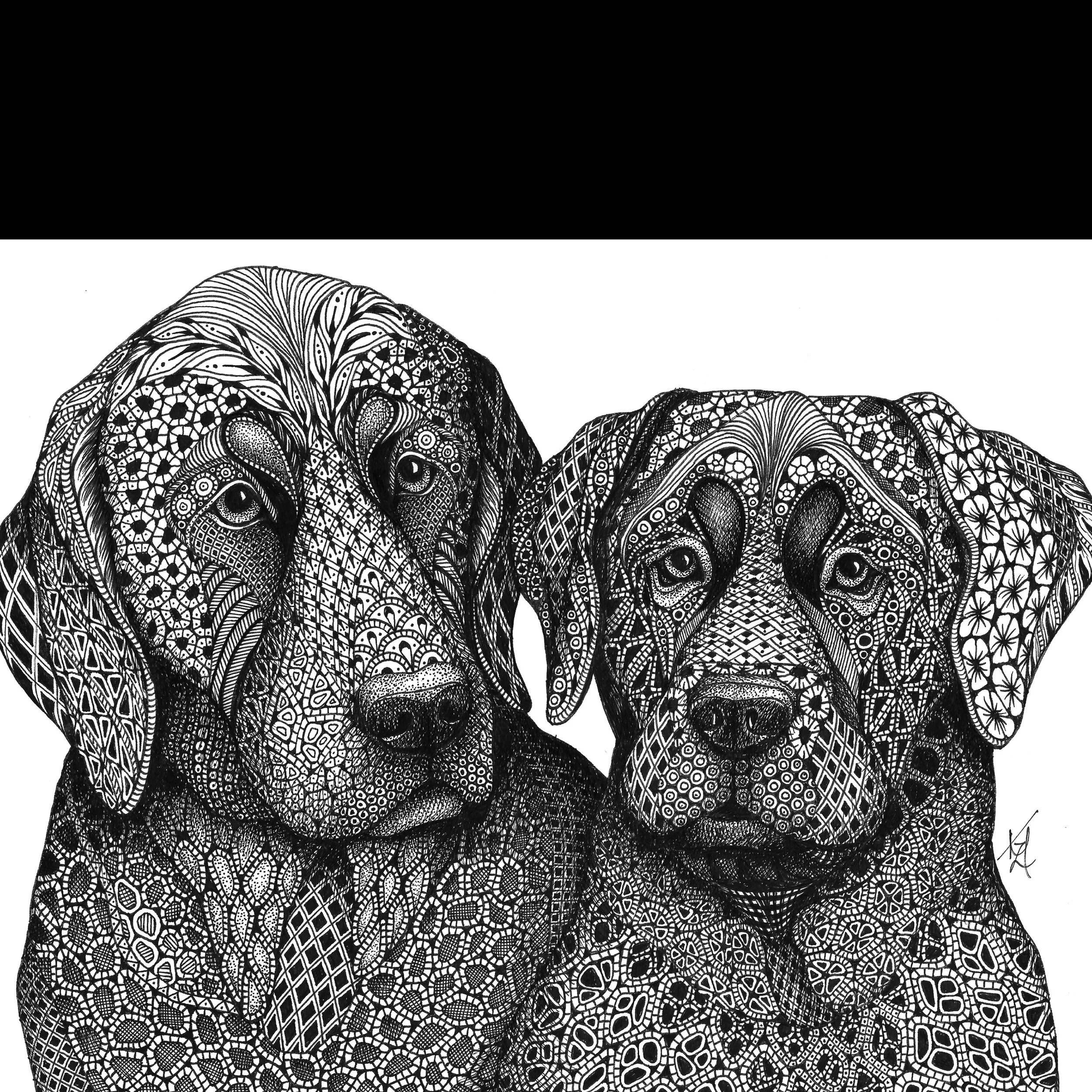 KRISTIN MOGER ART - Store- All work - Lab Partners Labrador Retriever ...