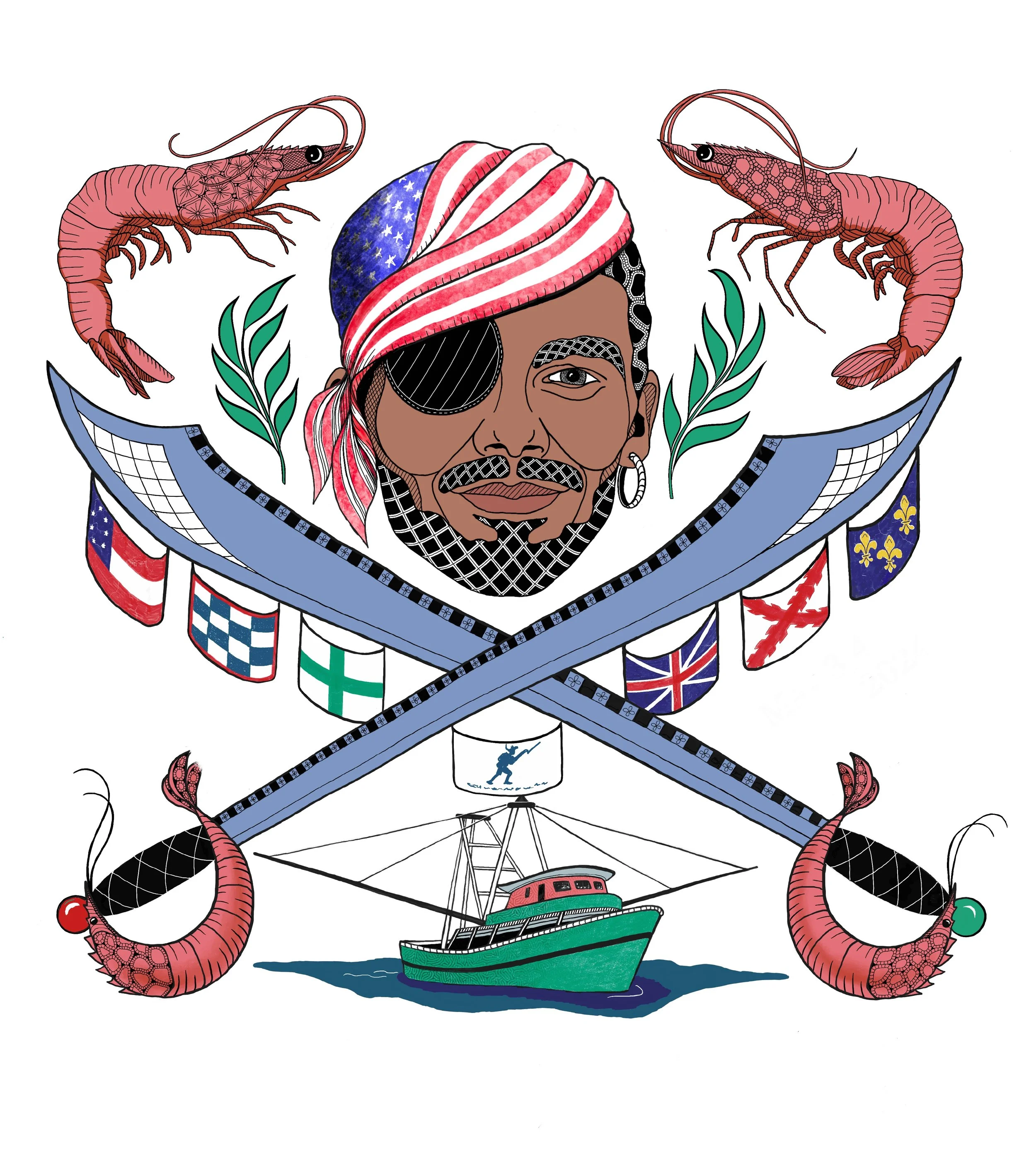 KRISTIN MOGER ART - Store- All work - Strombus Sea Shell Ink Drawing