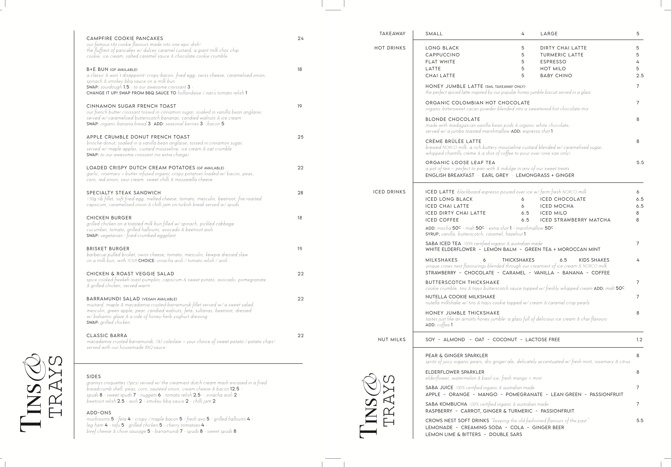 Menu — Tins & Trays