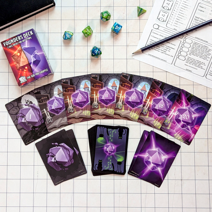 Draw20 D20 Dice Cards D20 Cards for D&D and any D20 TTRPG