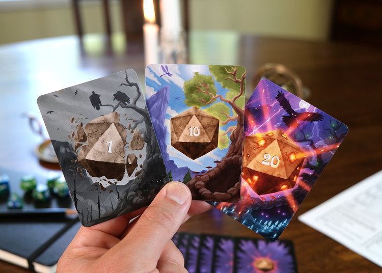 Draw20 D20 Dice Cards D20 Cards for D&D and any D20 TTRPG