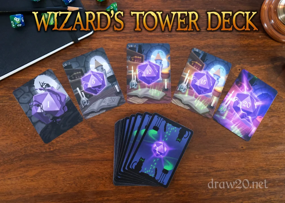 Draw20 D20 Dice Cards