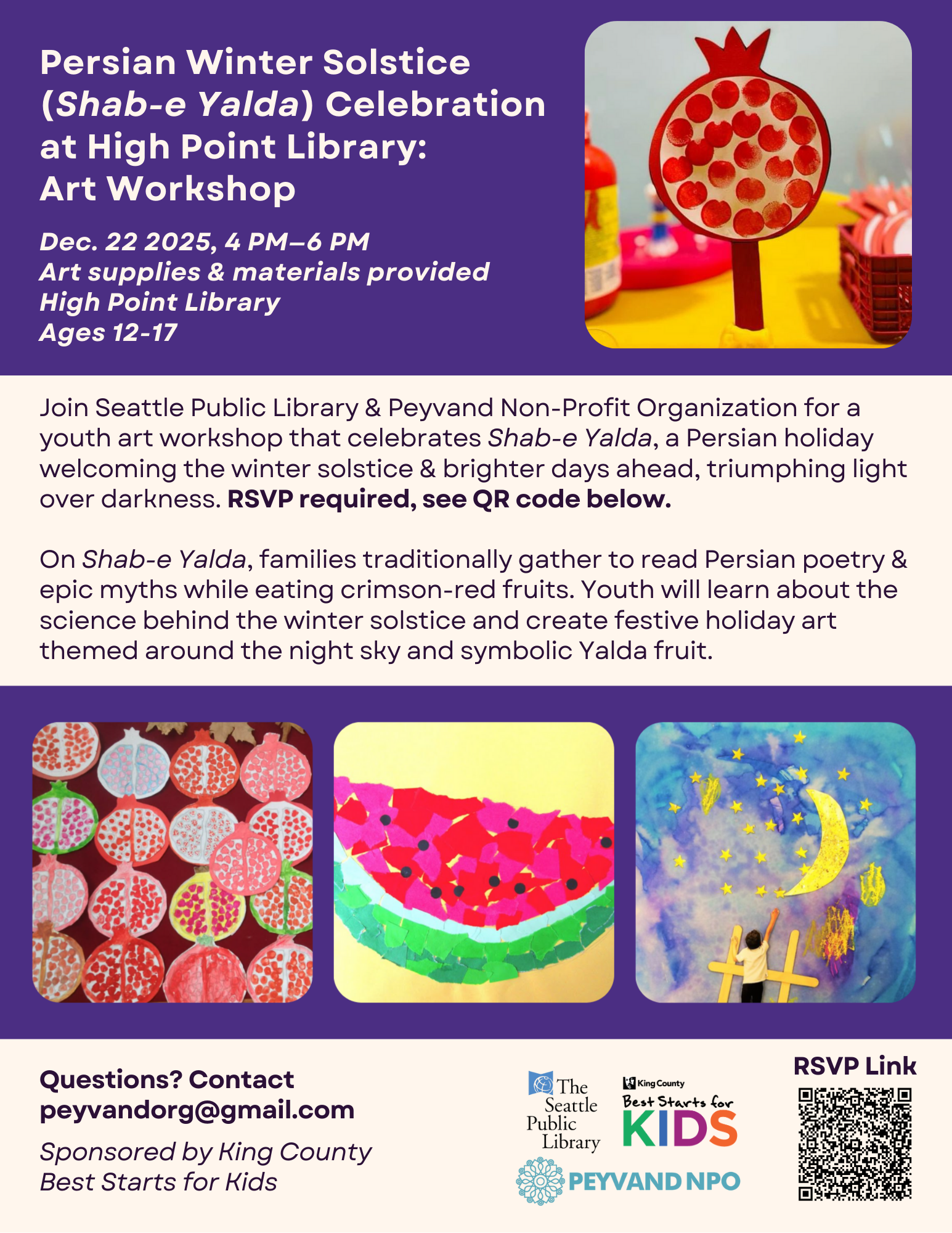 Persian Winter Solstice (Shab-e Yalda) Youth Art Workshop — Peyvand