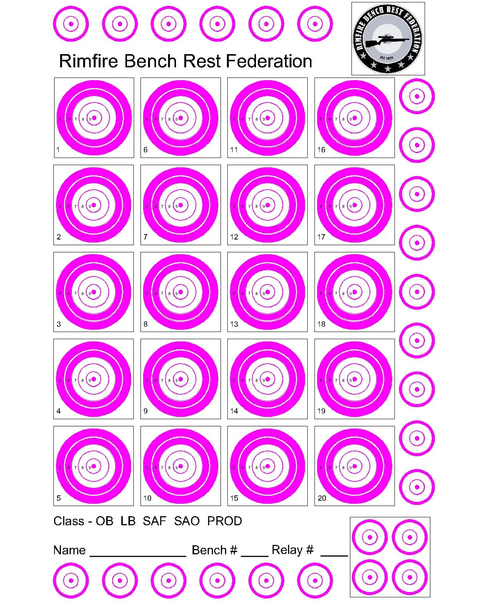 Rimfire Bench Rest Federation