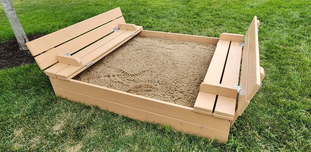 Covered Sandbox with Convertible Bench Seats — Third Stall Woodworking