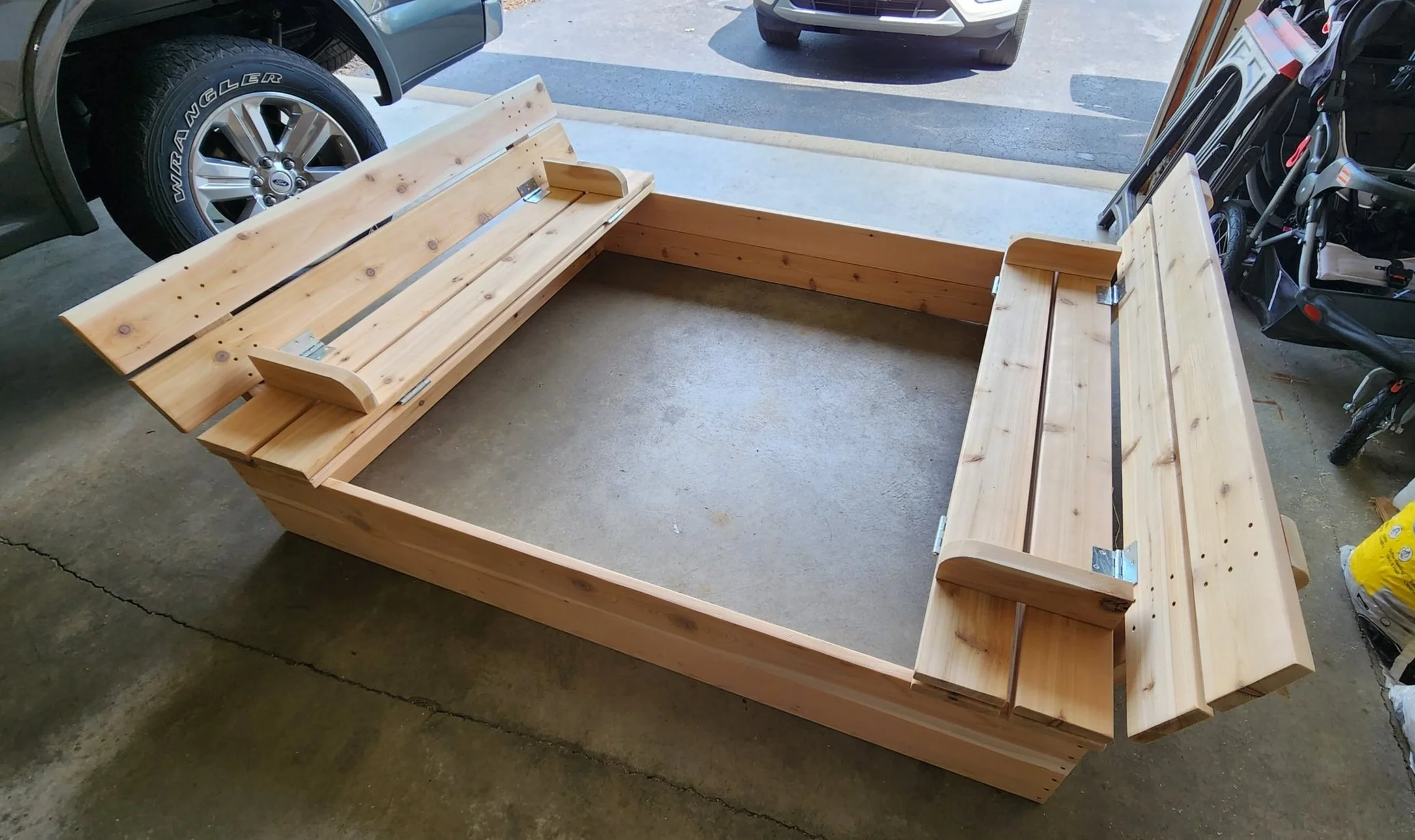 Covered Sandbox with Convertible Bench Seats — Third Stall Woodworking