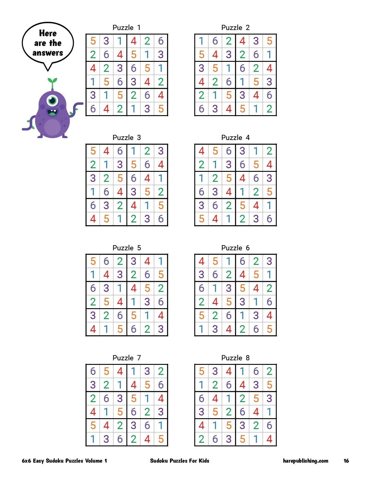 Sudoku Puzzles For Kids: 50 4x4 Easy Sudoku Puzzles Volume 4 — Hare ...