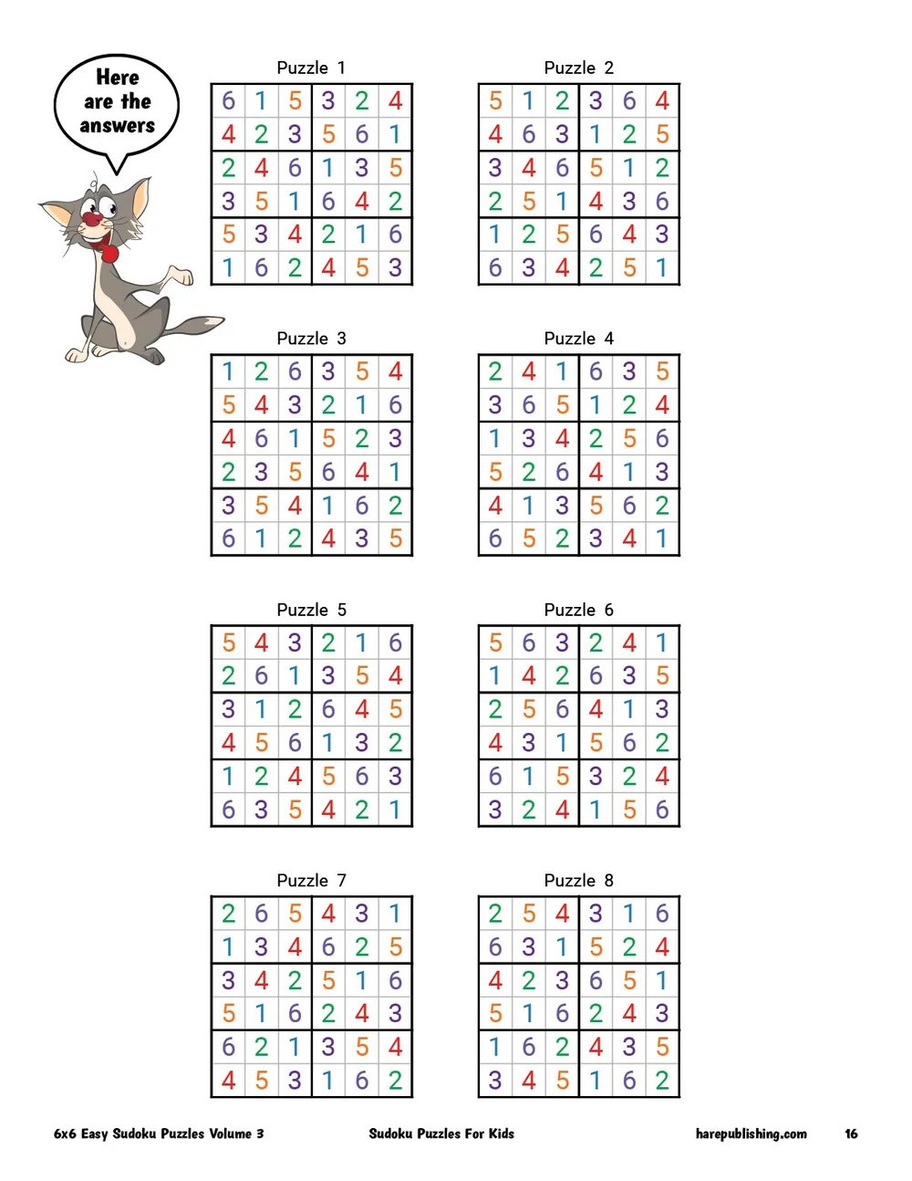 Sudoku Puzzles For Kids: 50 4x4 Easy Sudoku Puzzles Volume 1 — Hare ...