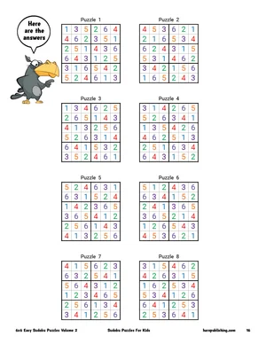 Sudoku Puzzles For Kids: 50 4x4 Easy Sudoku Puzzles Volume 4 — Hare ...