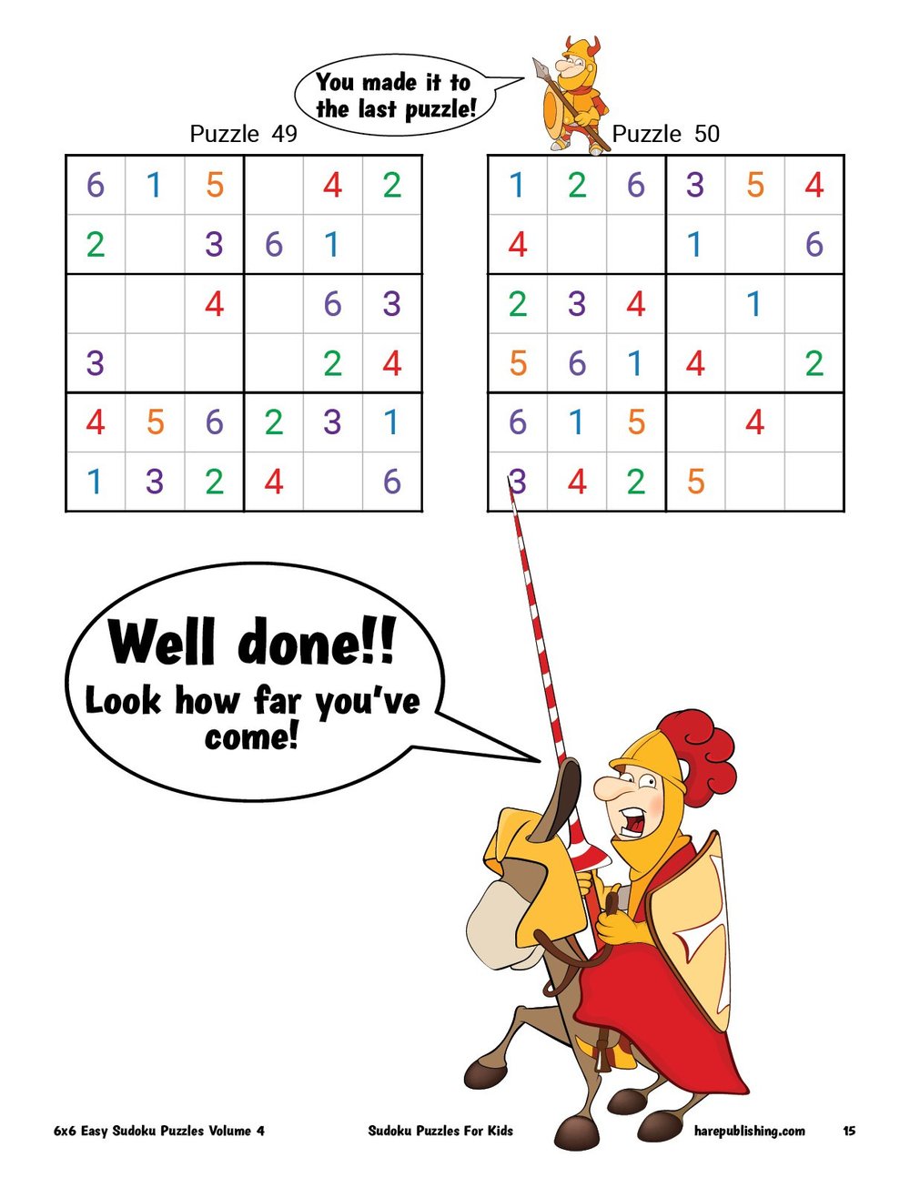 Sudoku Puzzles For Kids: 50 4x4 Easy Sudoku Puzzles Volume 4 — Hare ...