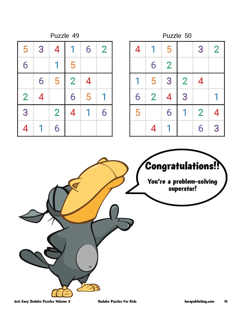 Sudoku Puzzles For Kids: 50 4x4 Easy Sudoku Puzzles Volume 4 — Hare ...