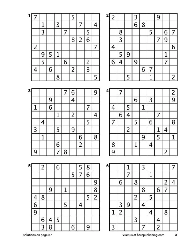 Hard Sudoku Volume 1 — Hare Publishing