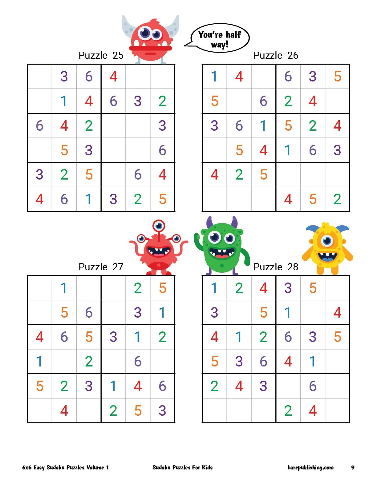 Sudoku Puzzles For Kids: 50 4x4 Easy Sudoku Puzzles Volume 4 — Hare ...