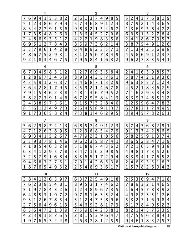 Hard Sudoku Volume 1 — Hare Publishing