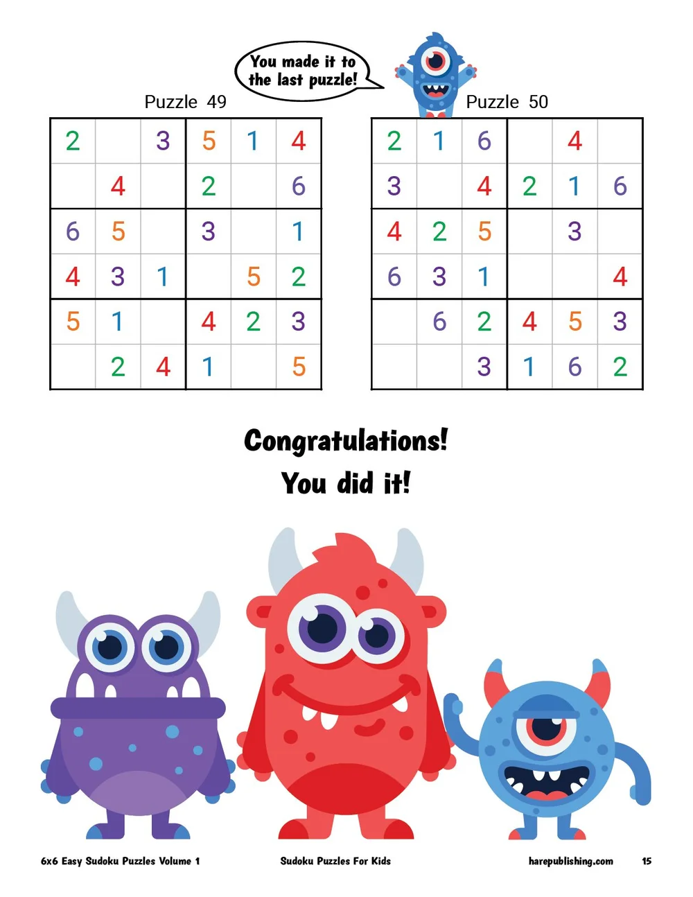 Sudoku Puzzles For Kids: 50 4x4 Easy Sudoku Puzzles Volume 4 — Hare ...