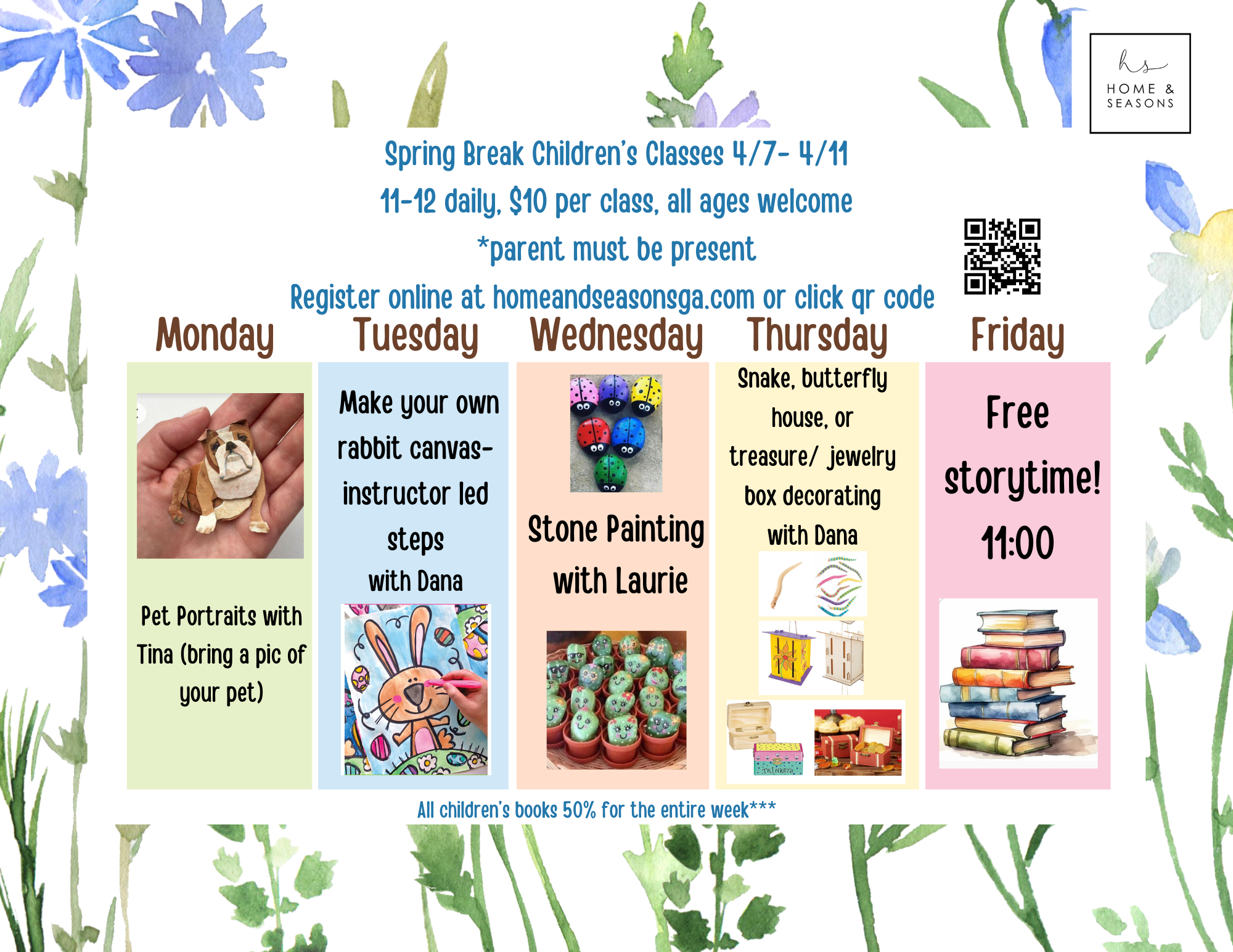 Spring Break Children's Classes — HOME & SEASONS
