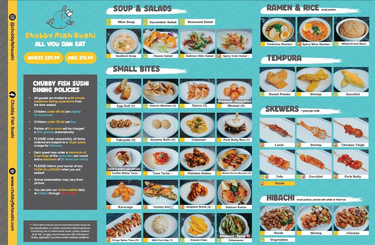 Menu — Chubby Fish Sushi