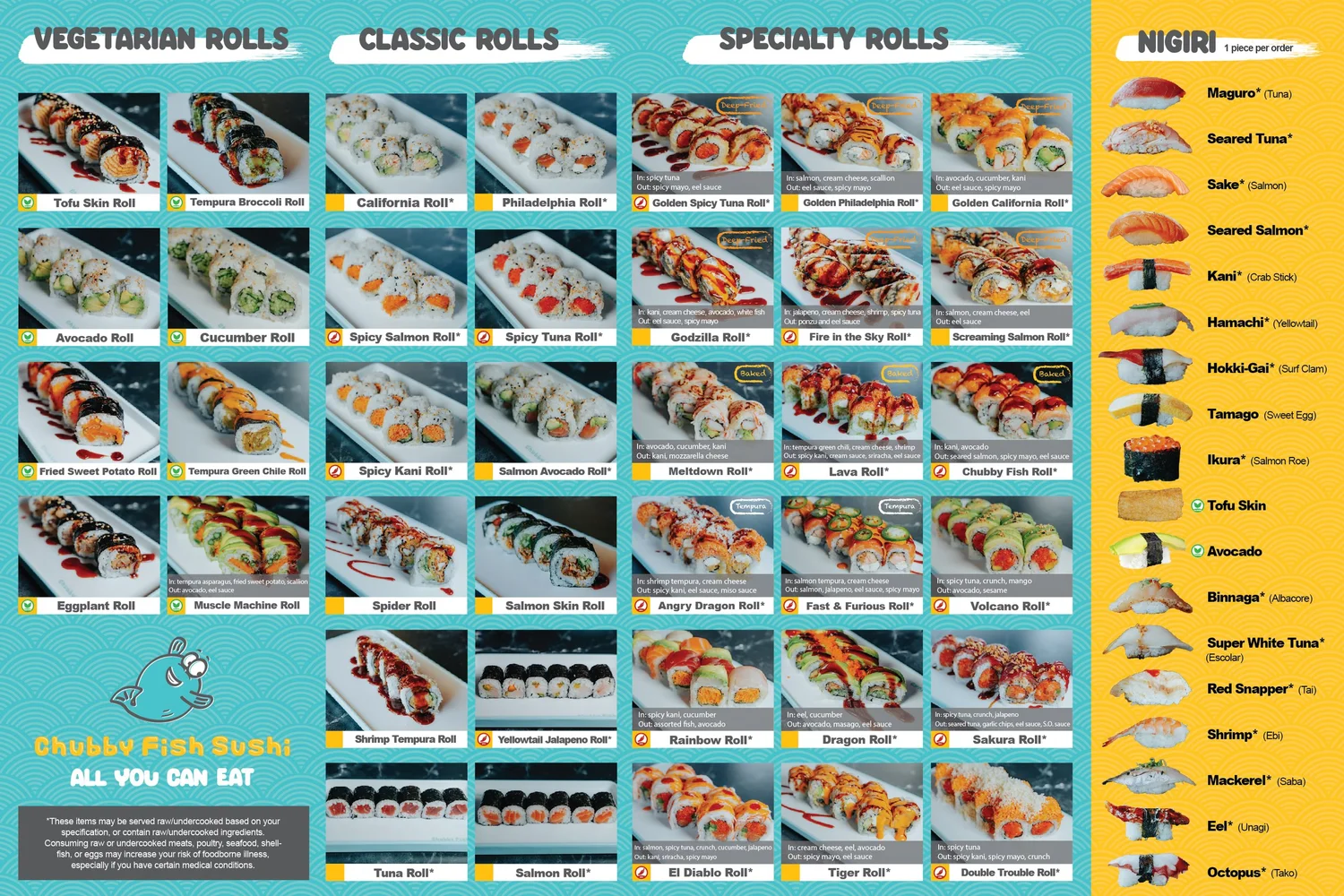 Menu — Chubby Fish Sushi