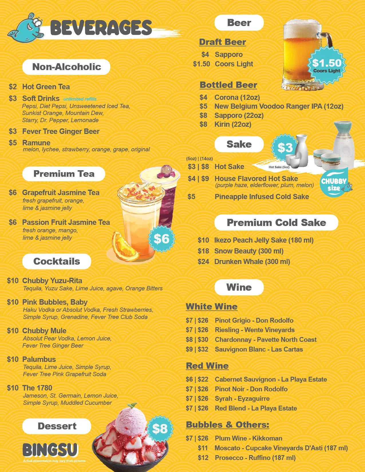 Menu — Chubby Fish Sushi