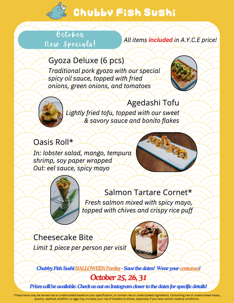 Specials — Chubby Fish Sushi