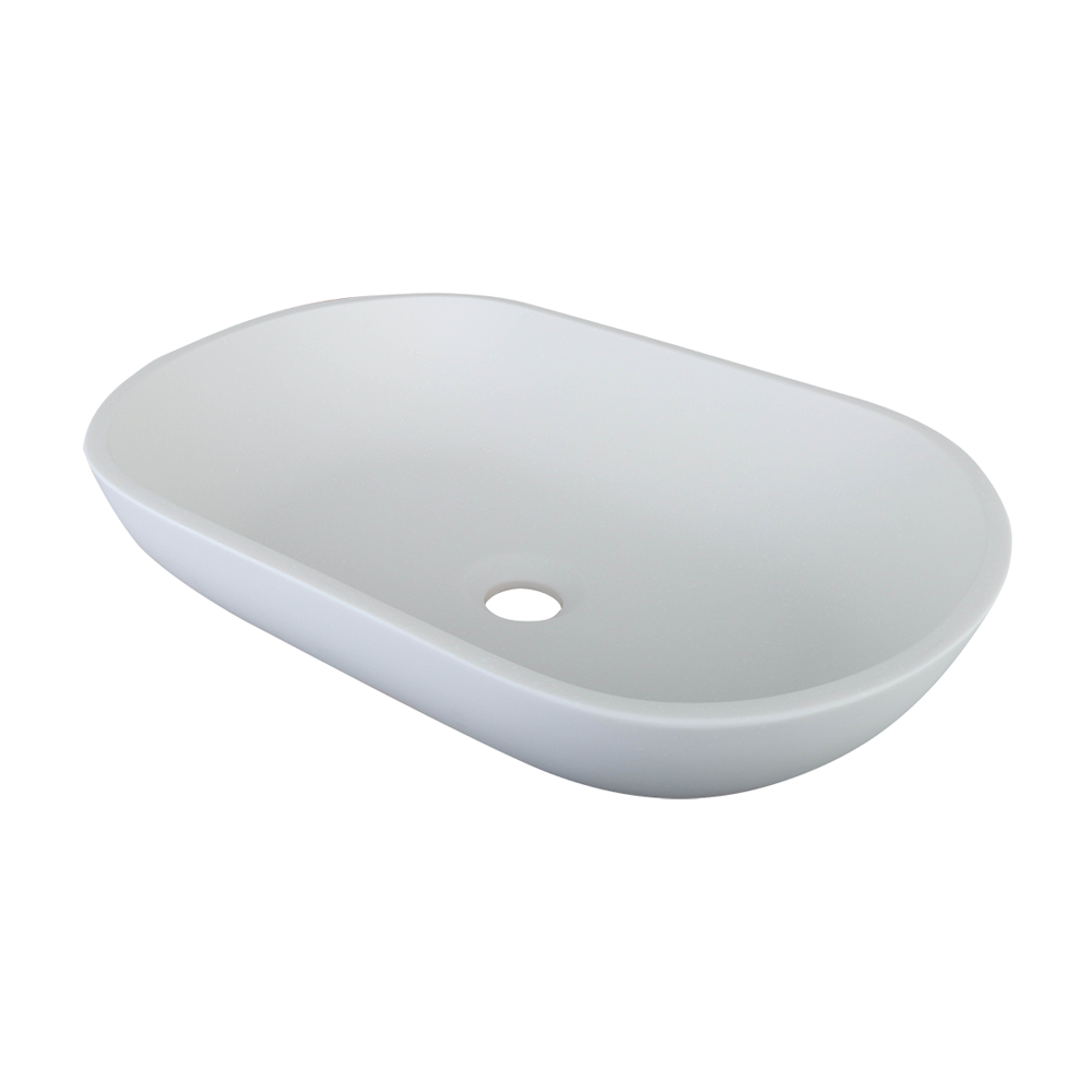 Positano Oval Solid Surface Basin Snow — castano