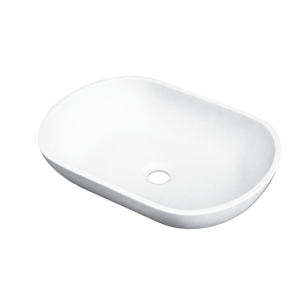 Positano Oval Solid Surface Basin Matte White — castano