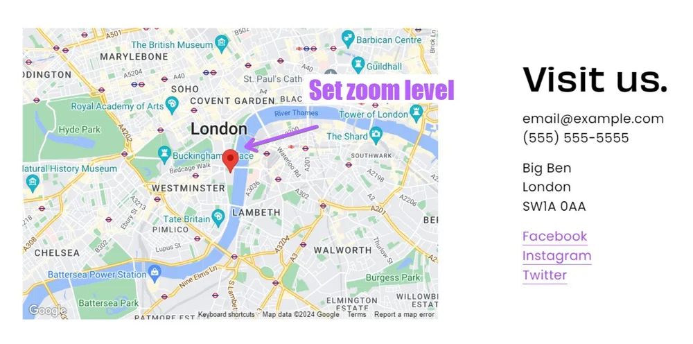 How to set the zoom level on Map Block in Squarespace (2024)
