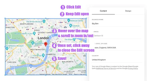 How to set the zoom level on Map Block in Squarespace