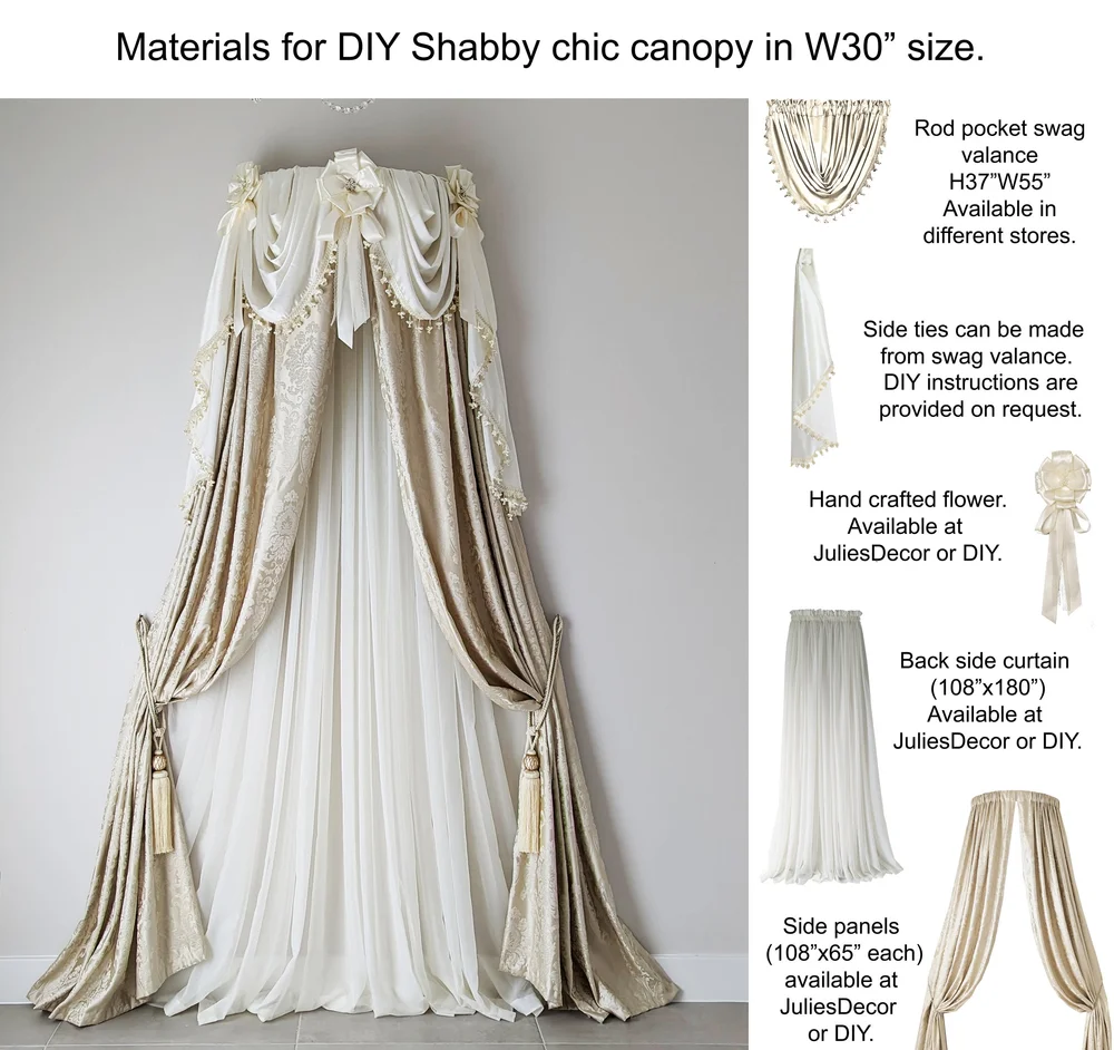 DIY canopy frame kit for rod pocket curtains. — JuliesDecor