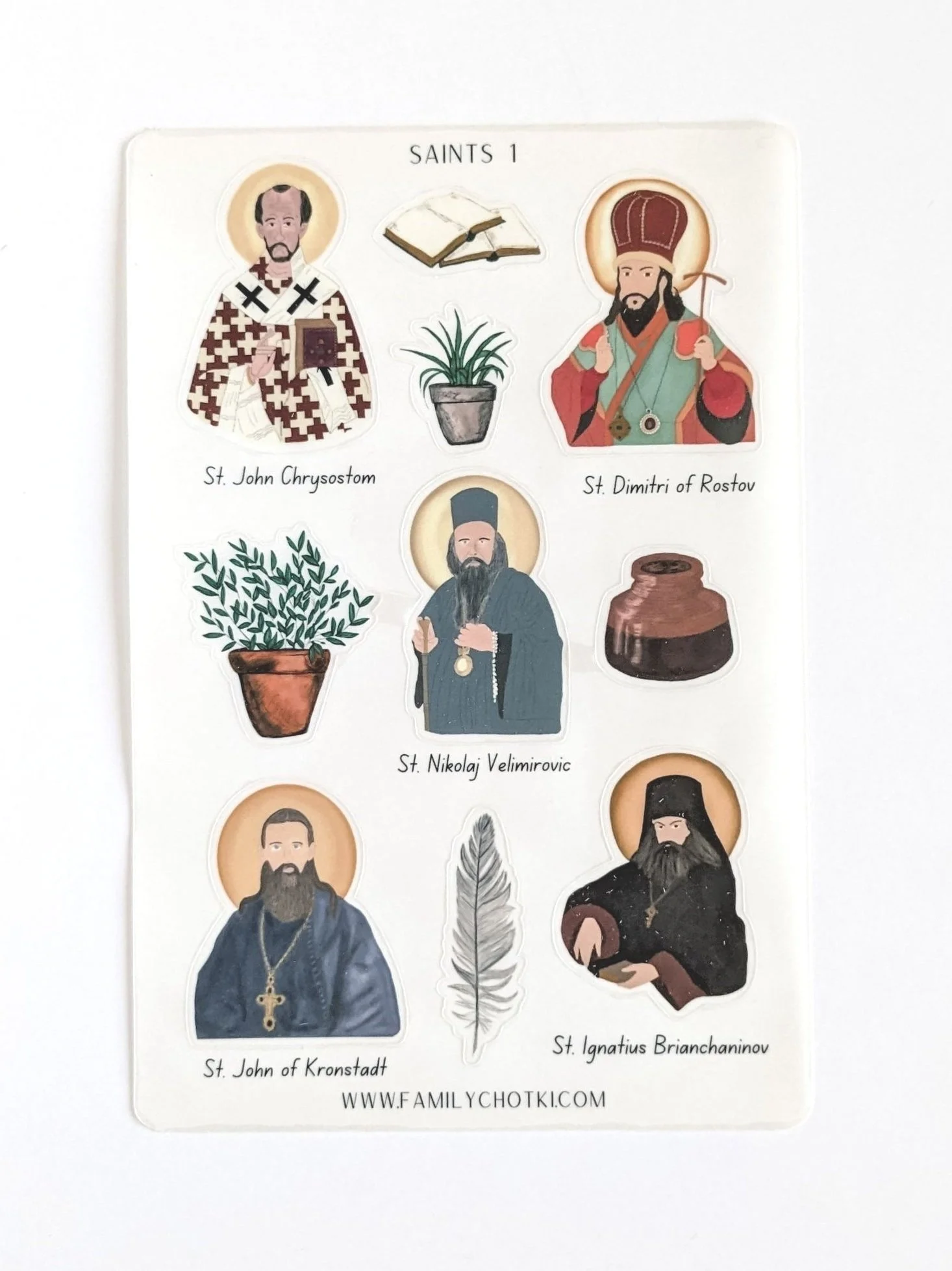 Saints 1 Sticker Sheet — Family Chotki
