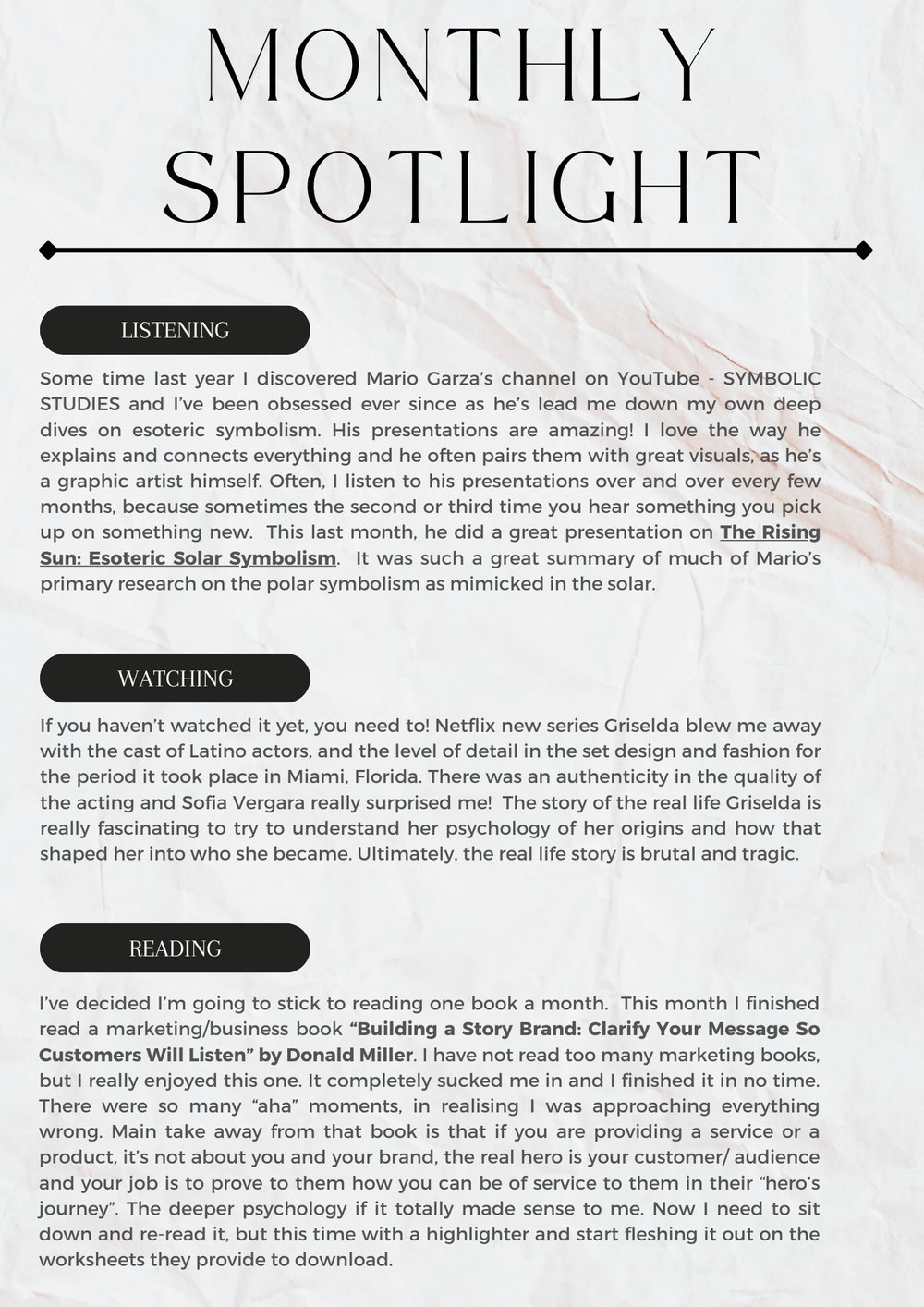 Monthly Spotlight for February — KATRIENA EMMANUEL