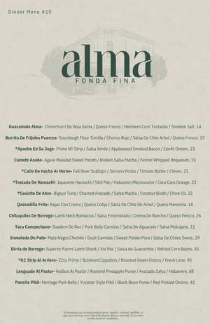 Dinner — Alma Fonda Fina
