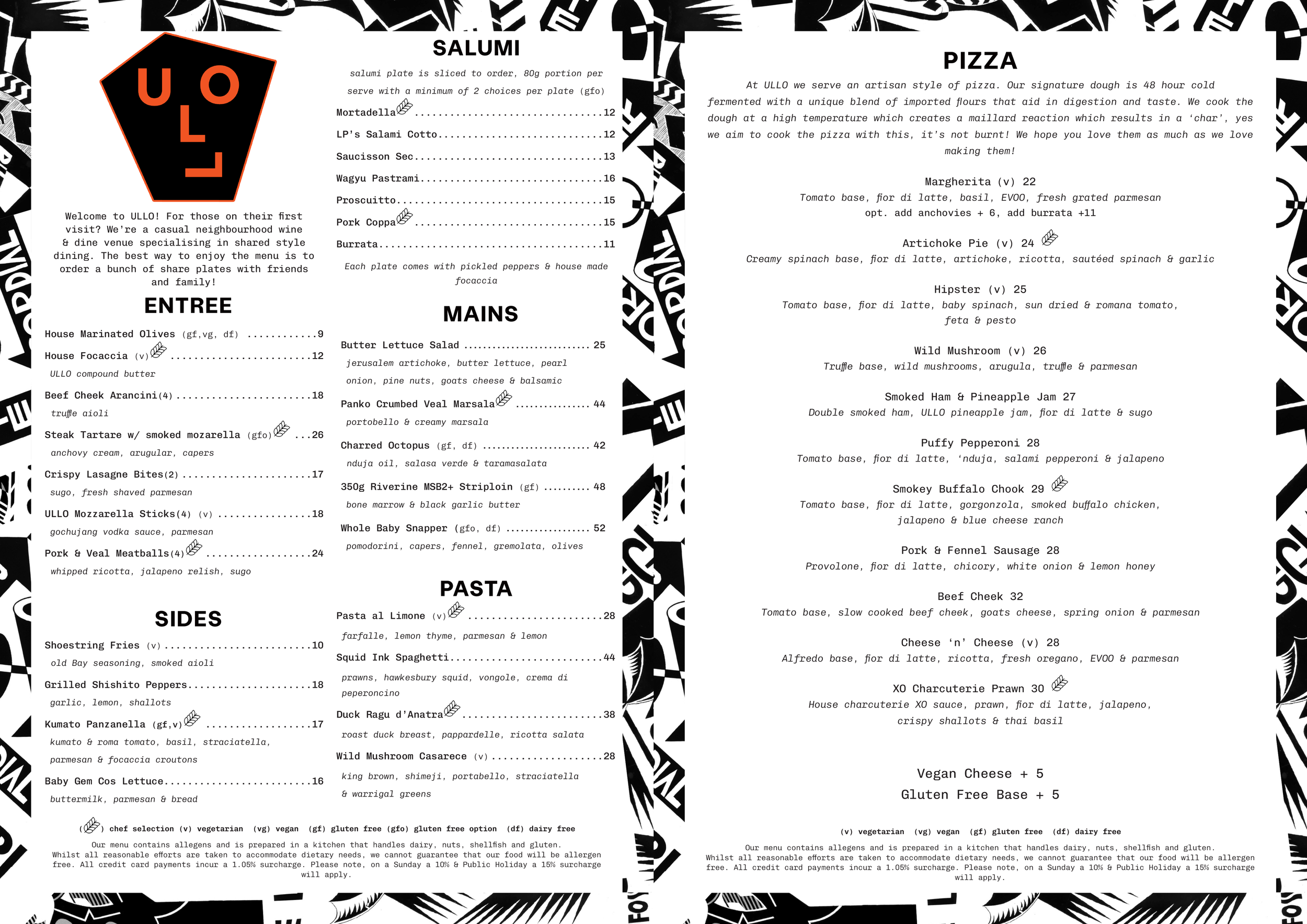 Menus — ULLO Dee Why