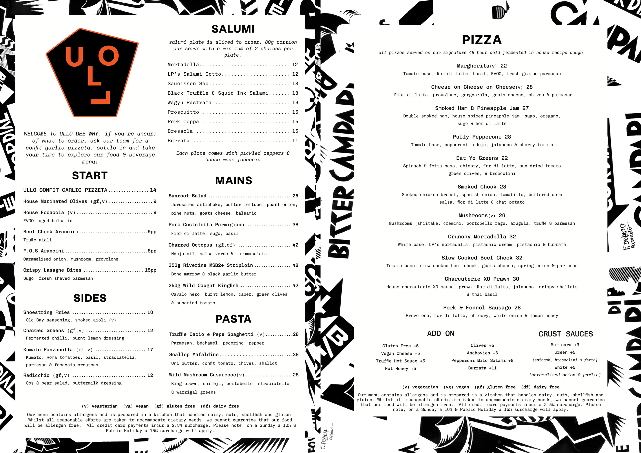 Menus — ULLO Dee Why