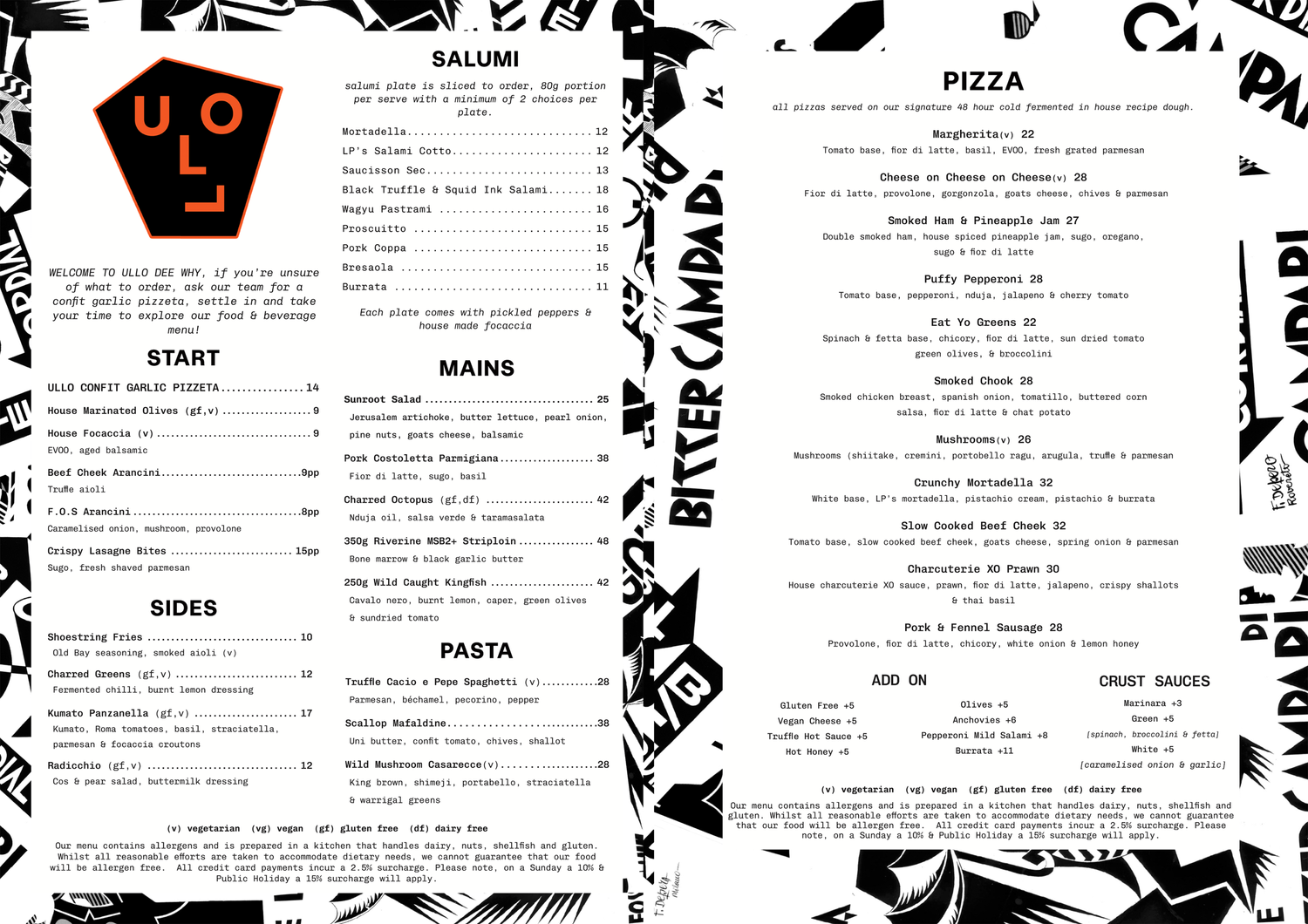 Menus — ULLO Dee Why