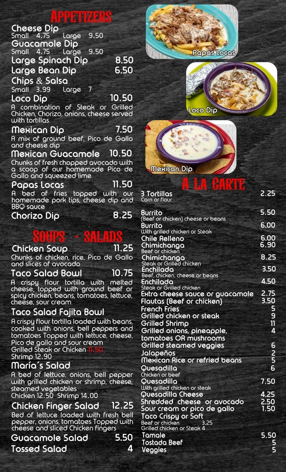 Menu — Hector's Cantina & Grill Mexican Restaurant