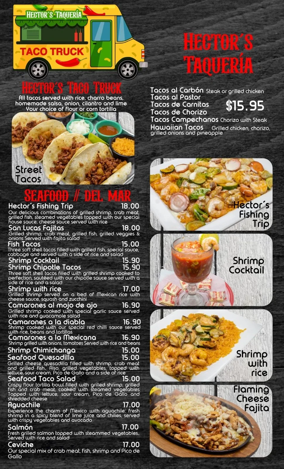 Menu — Hector's Cantina & Grill Mexican Restaurant