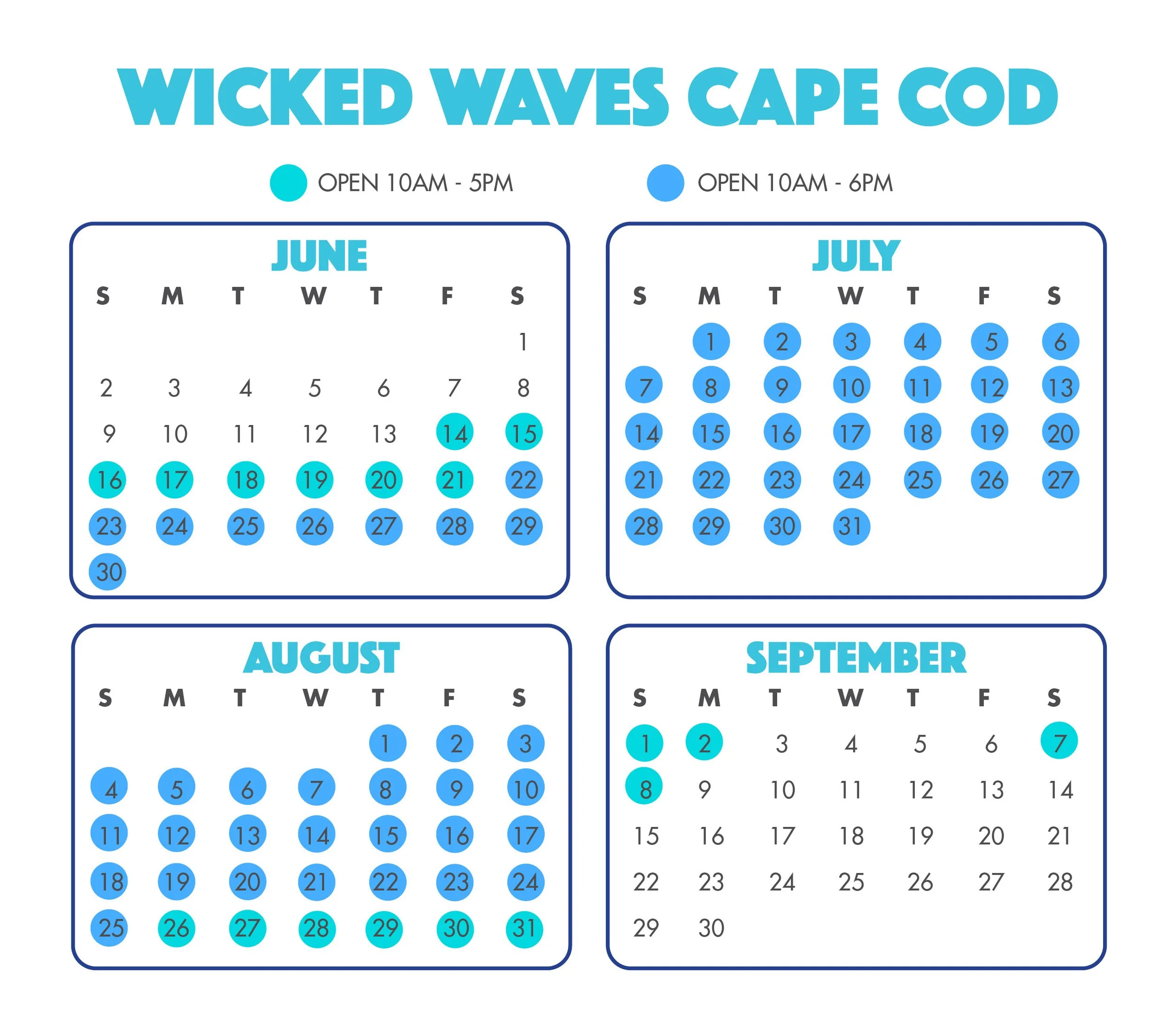 Schedule | Wicked Waves Water Park on Cape Cod