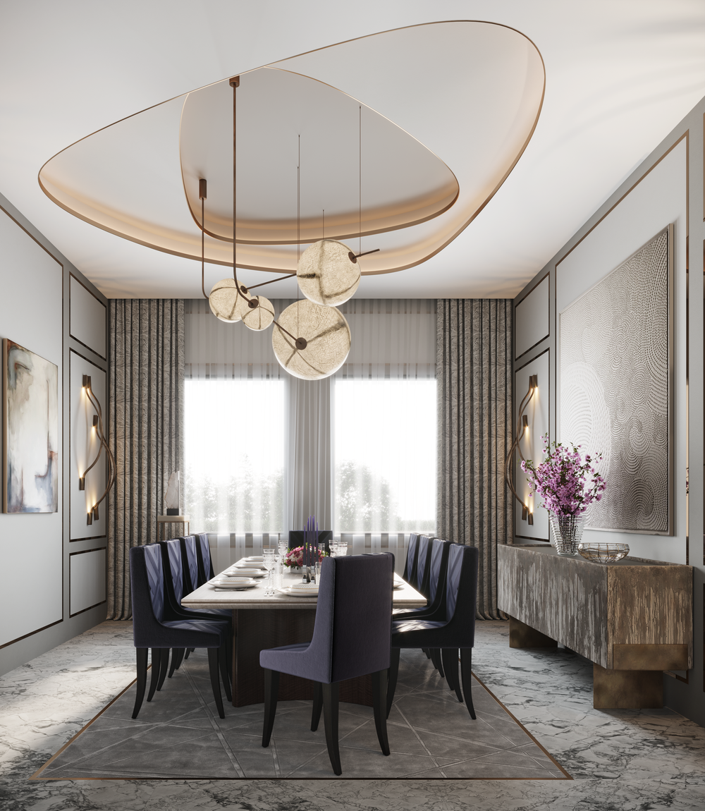 CONTEMPORARY DINING ROOM — Amhad Freeman Interiors