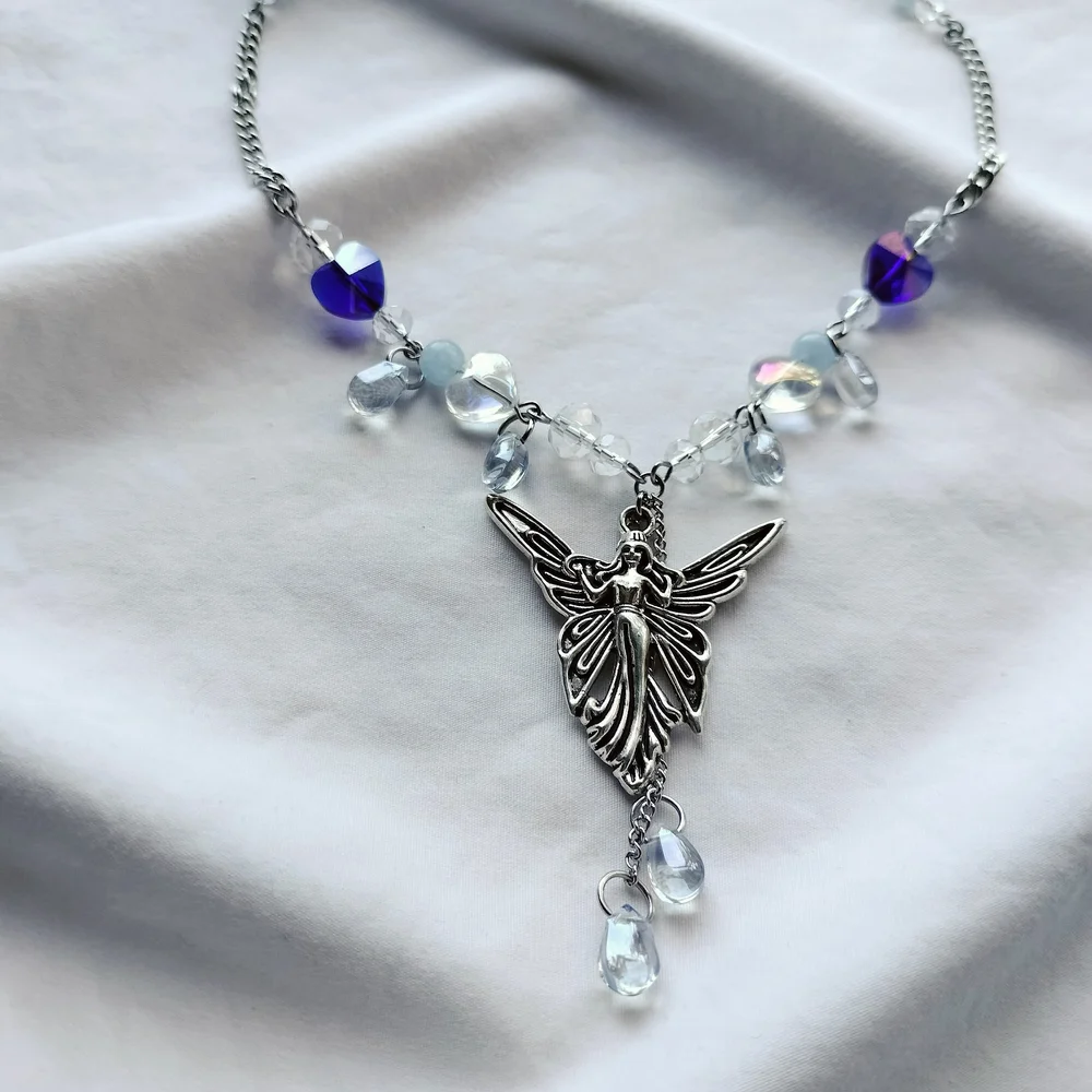 Layered Blue Locket Choker — Moss Pixie