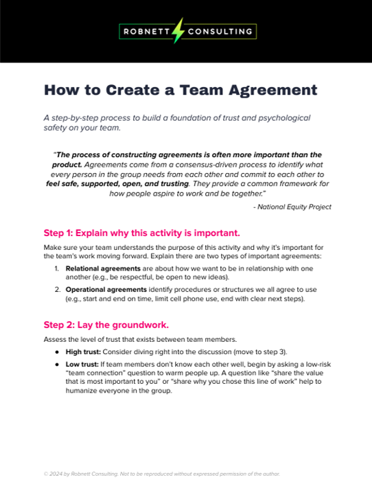 How to Create a Team Agreement — Robnett Consulting
