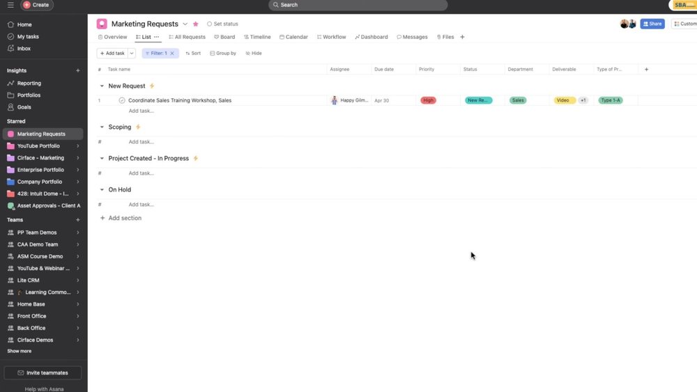 How to Streamline Your Project Intake Process with Asana | Cirface
