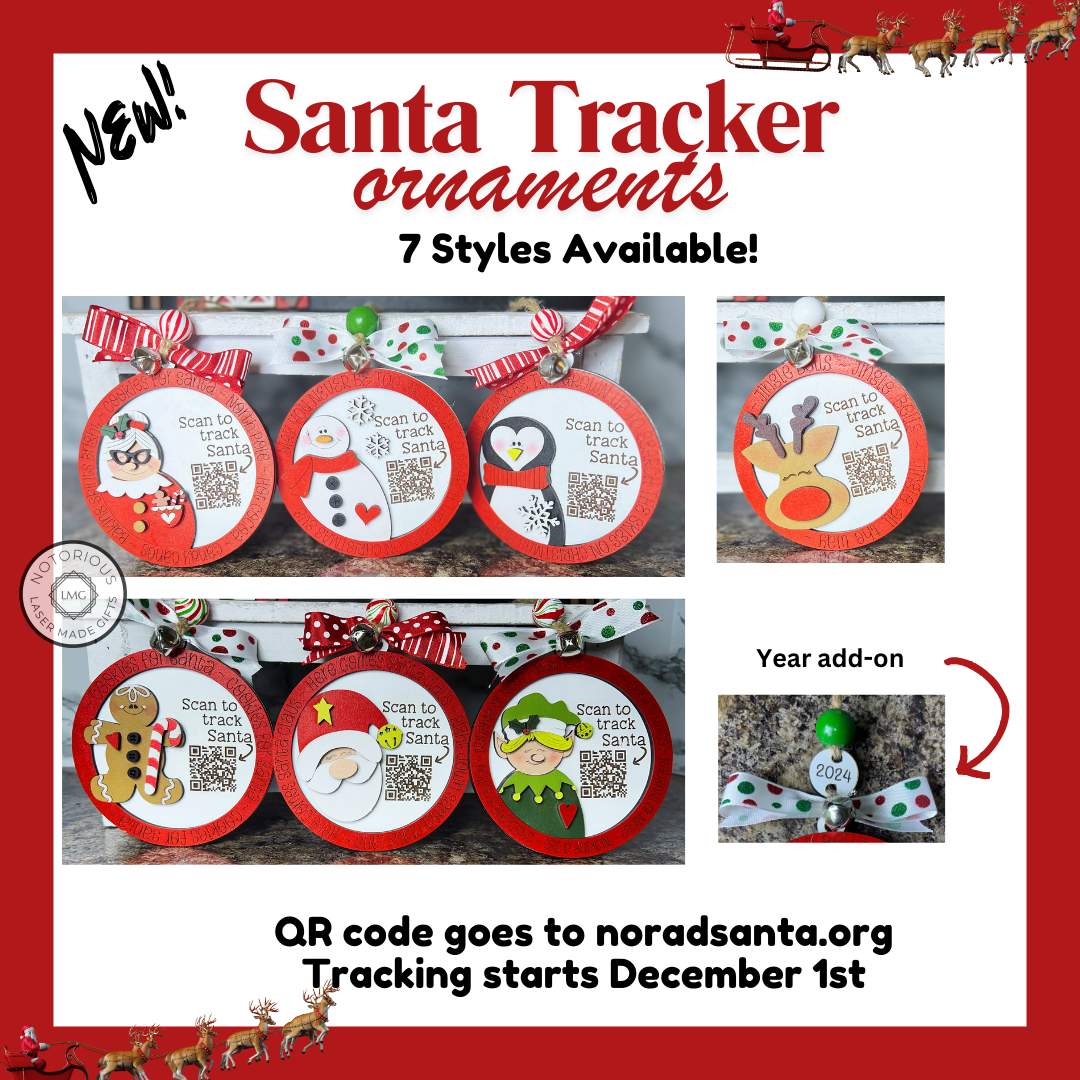 Hand-Paintd Santa Tracking Ornament — Notorious Laser Made Gifts